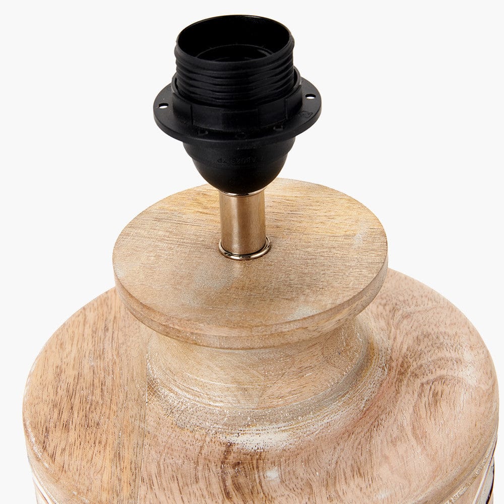 Kingsbury Small White Wash Carved Wood Table Lamp – Cotterell & Co