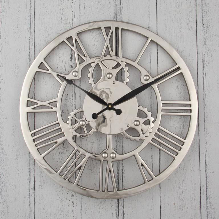 Nickel Cog Design Clock – Cotterell & Co