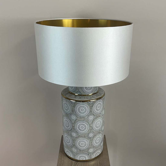 Circle Pattern Ceramic & Chrome Table Lamp – Cotterell & Co