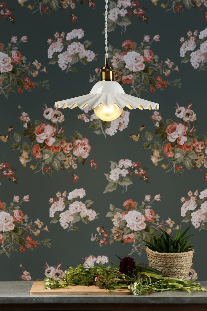 Beca Large Pendant White Ceramic | Laura Ashely | Cotterell & Co