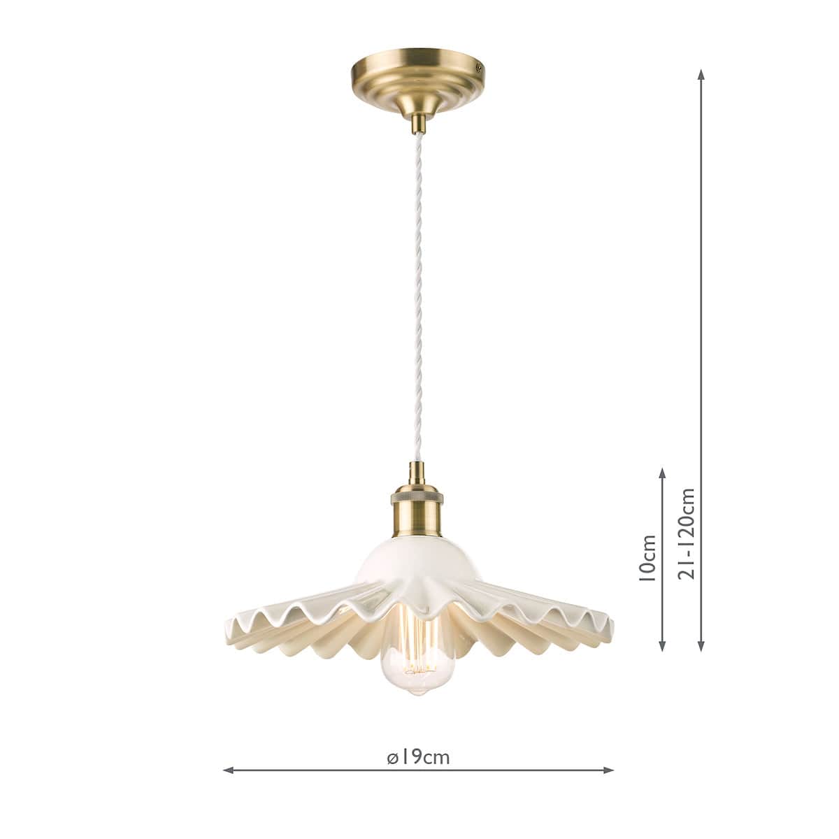 Beca Large Pendant White Ceramic | Laura Ashely | Cotterell & Co