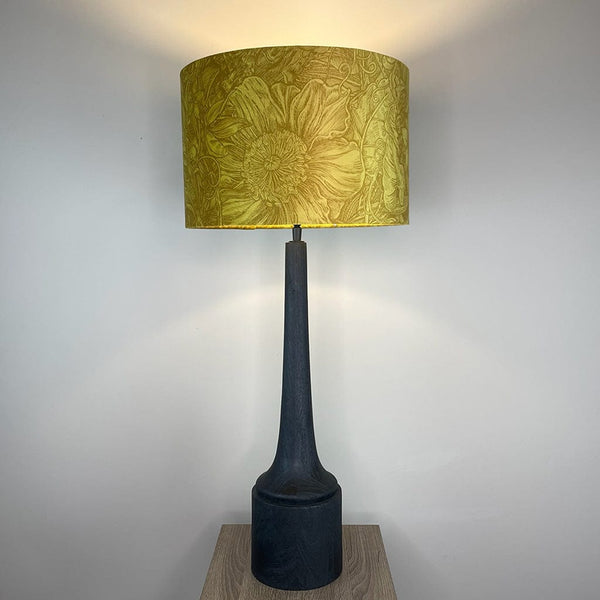 Marin Black Wood Tall Neck Table Lamp with Timorous Beasties Jungle Ta ...