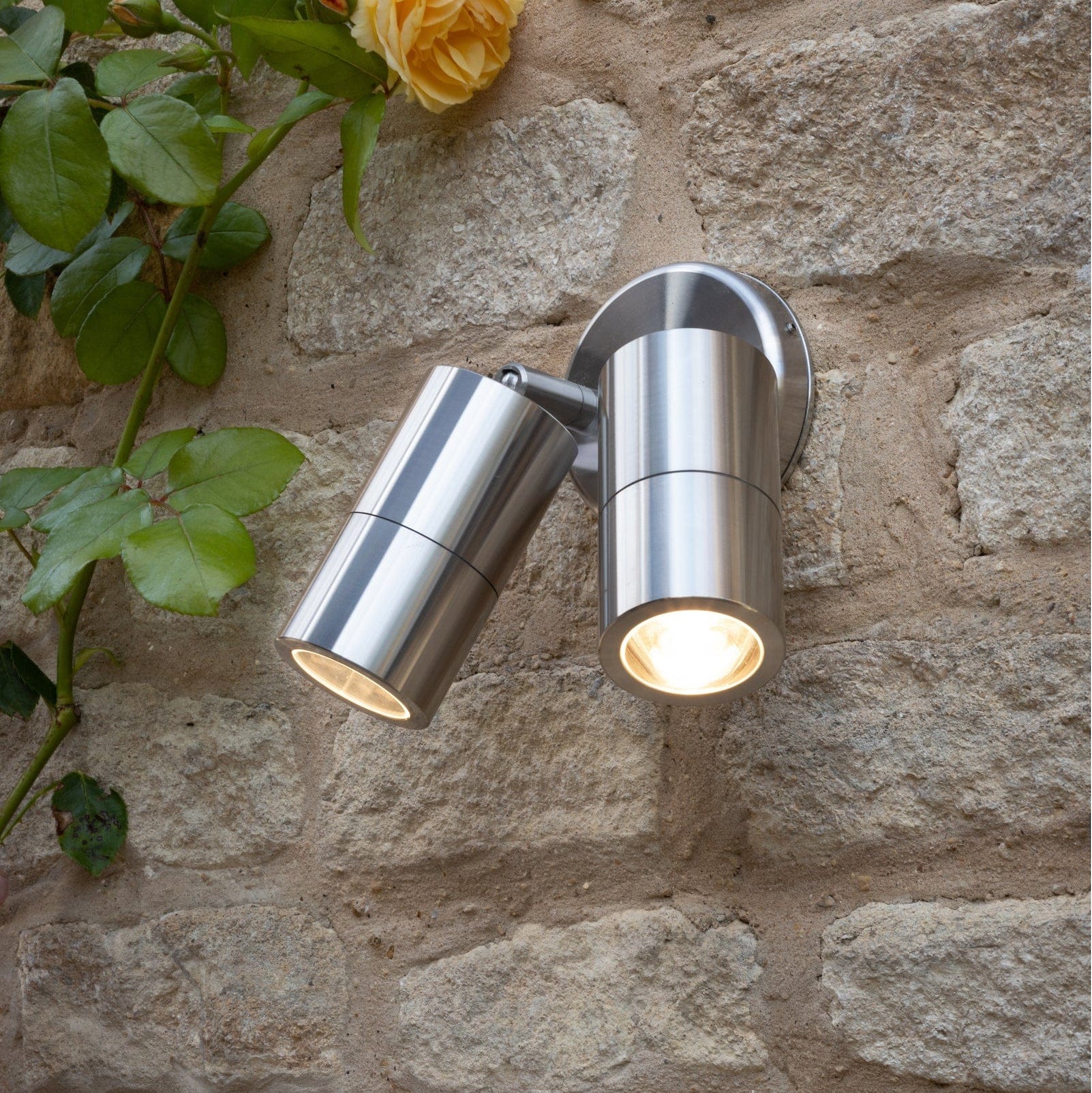 Outdoor 2 Light Wall Spotlight Aluminium | Cotterell & Co